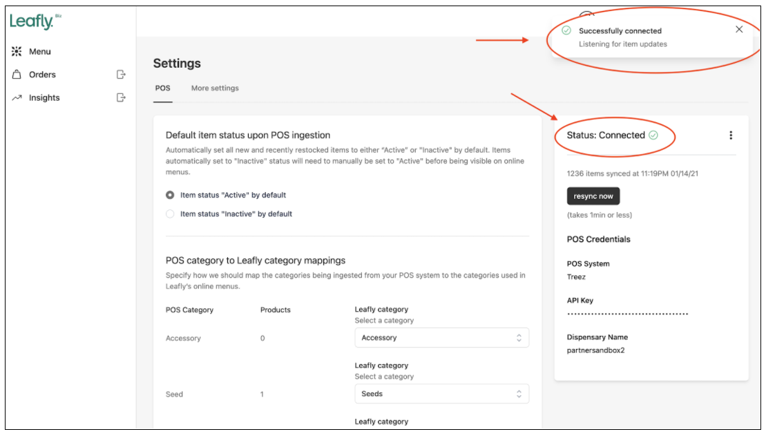 Treez Menu Integration Guide – Leafly Help