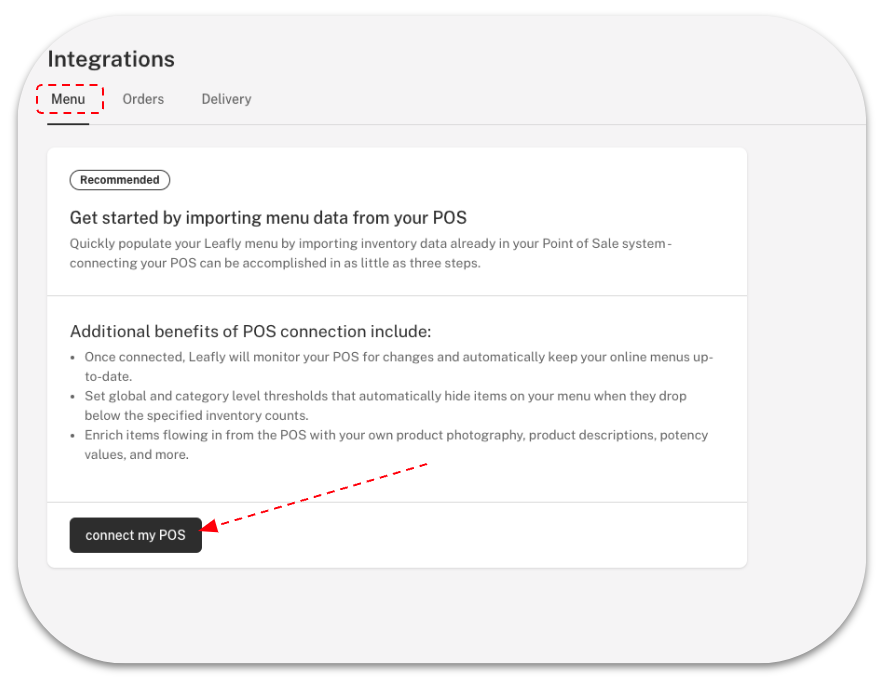 Weave Menu Integration Guide – Leafly Help