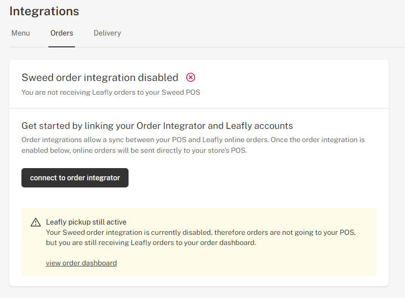 POS Order Integration Connection Issue Hub – Leafly Help